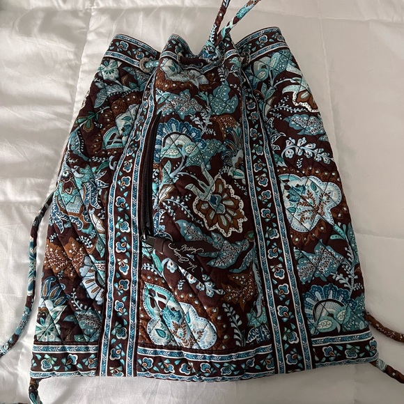 Vera Bradley | Bags | Vera Bradley Java Blue Drawstring Backpack | Poshmark
